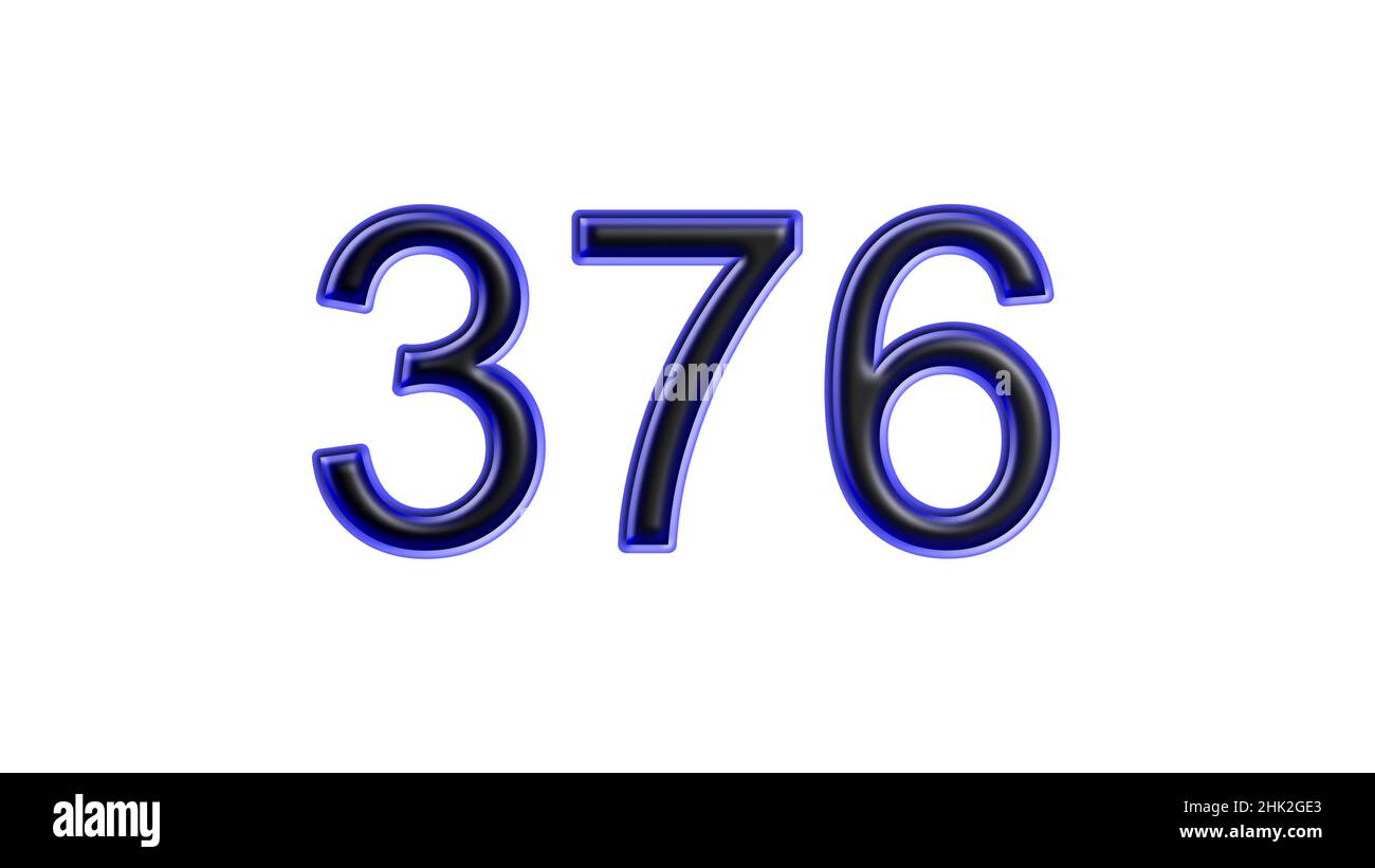 blue 376 number 3d effect white background Stock Photo - Alamy
