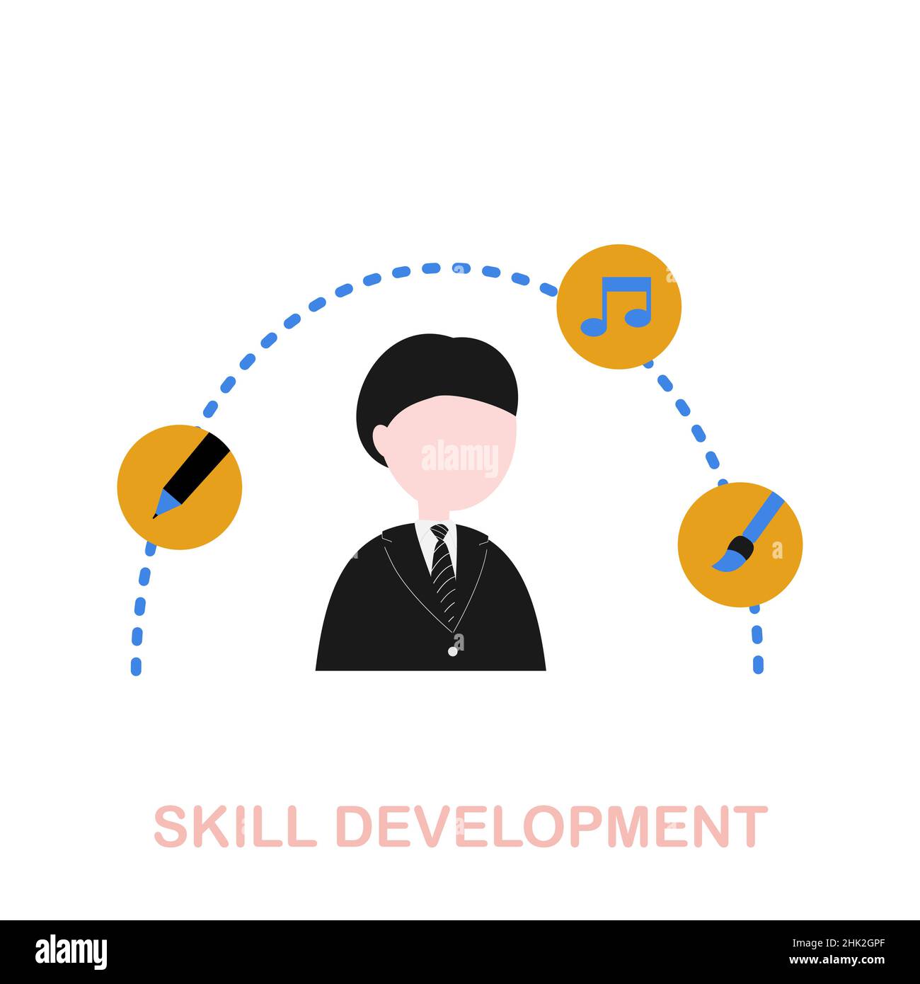 Skill Development flat icon. Colored element sign from online education ...
