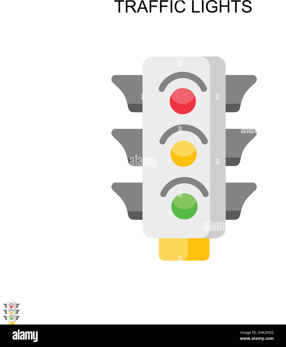 Traffic lights Simple vector icon. Illustration symbol design template ...