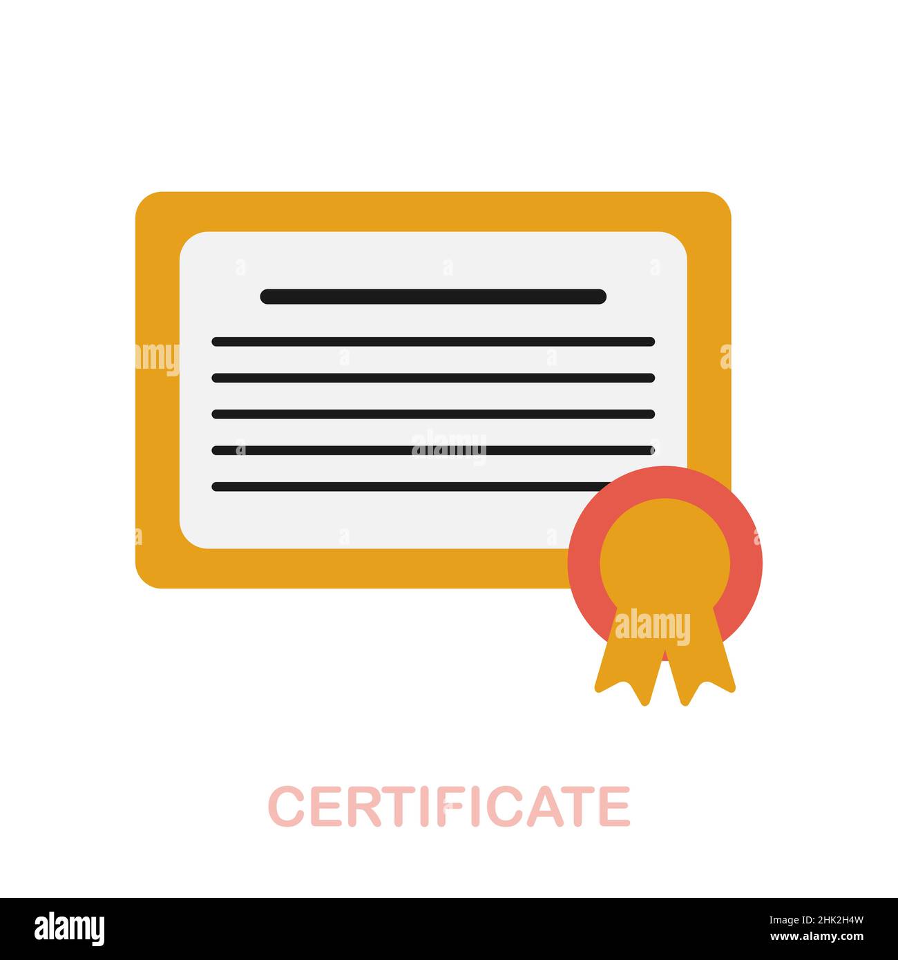 Certificate flat icon. Colored element sign from online education ...