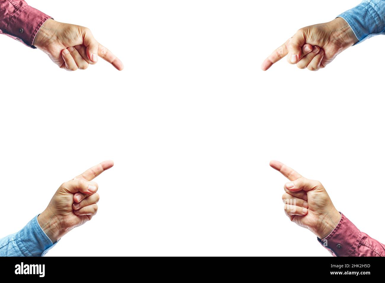 Human hands with finger pointing up. Hands of men touching or pointing ...