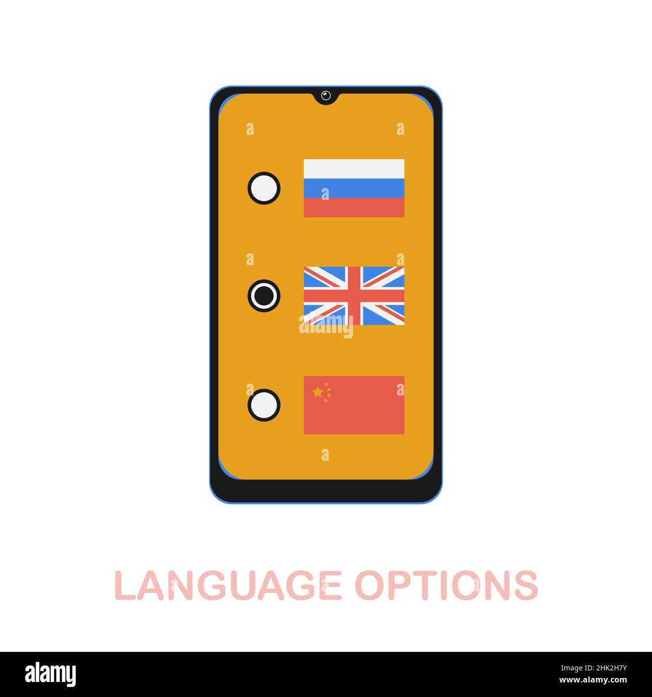 Language Options flat icon. Colored element sign from online education ...