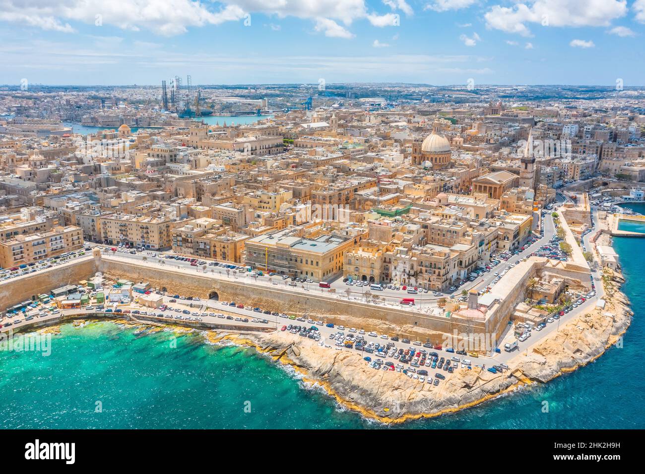 Aerial view of Valletta city - capital of Malta country. Mediterranean ...