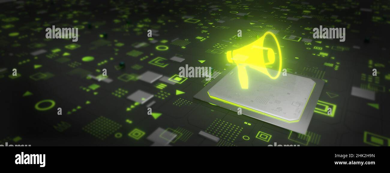 Futuristic announcement, promotion, advertisement concept with ...