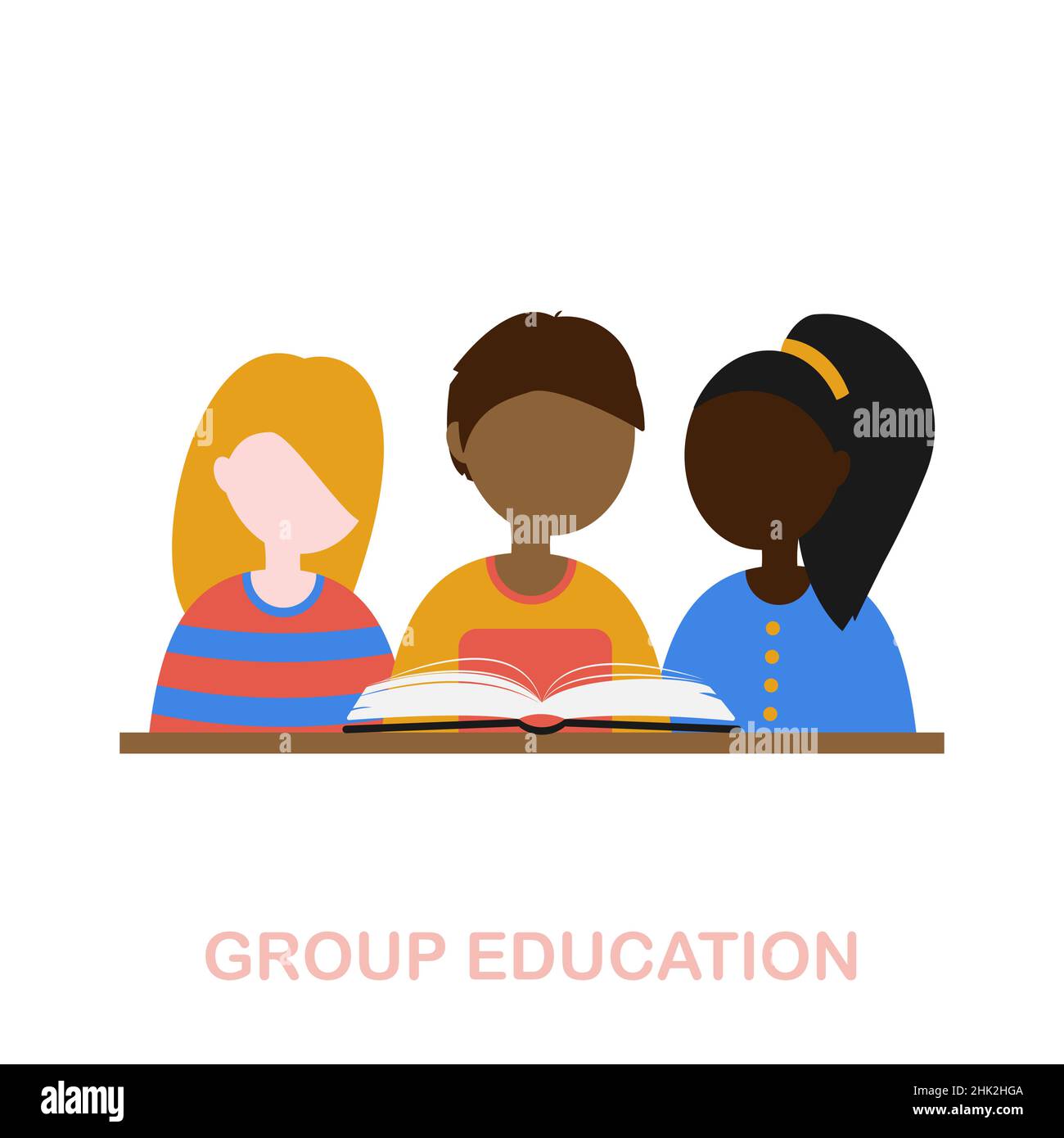 Group Education flat icon. Colored element sign from online education ...