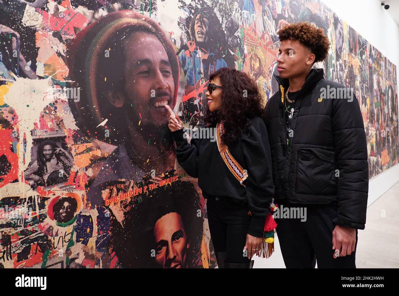 Bob and Rita Marley's daughter Cedella Marley and her son Saiyan Marley ...