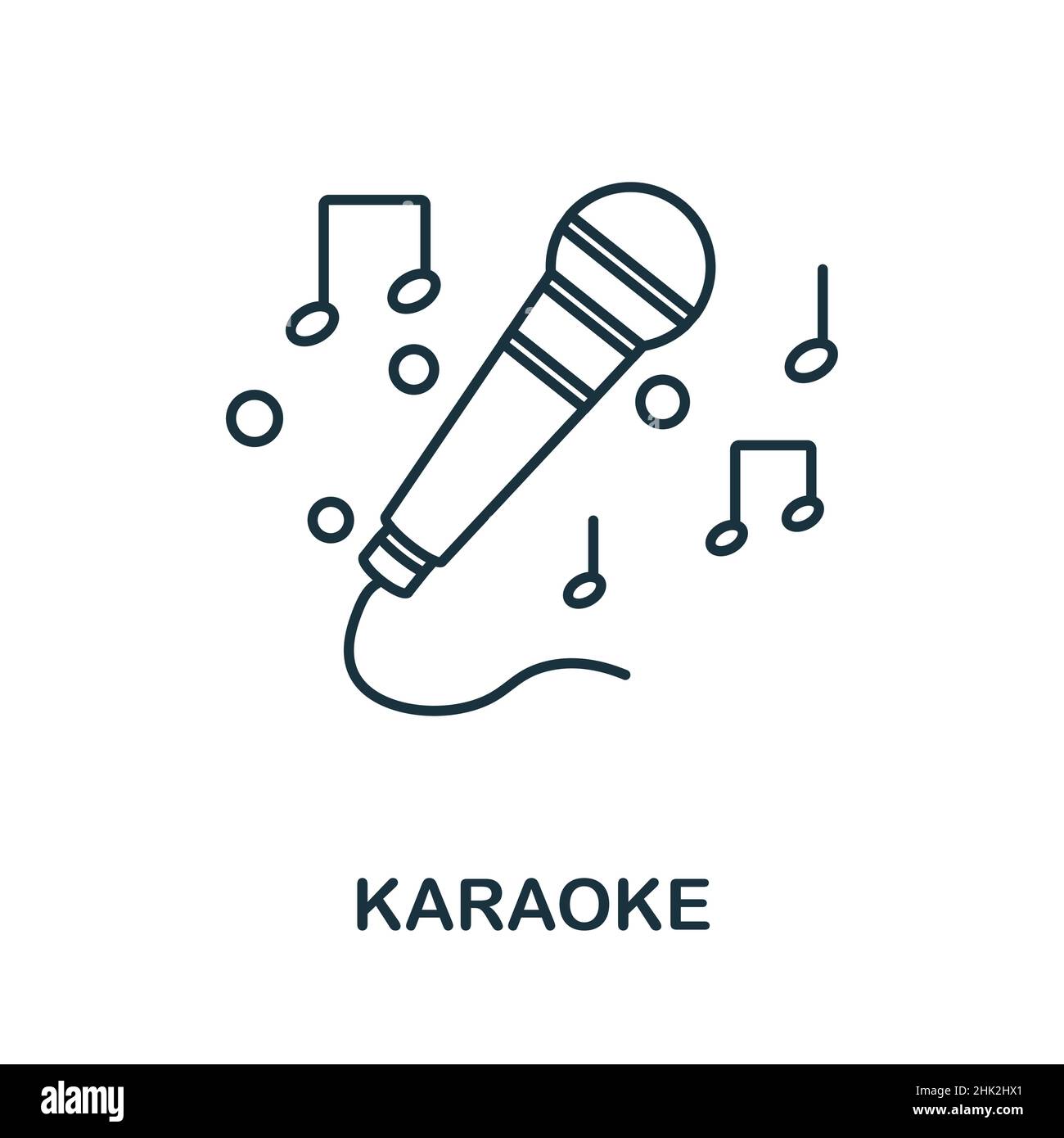Karaoke icon. Line element from party icon collection. Linear Karaoke ...