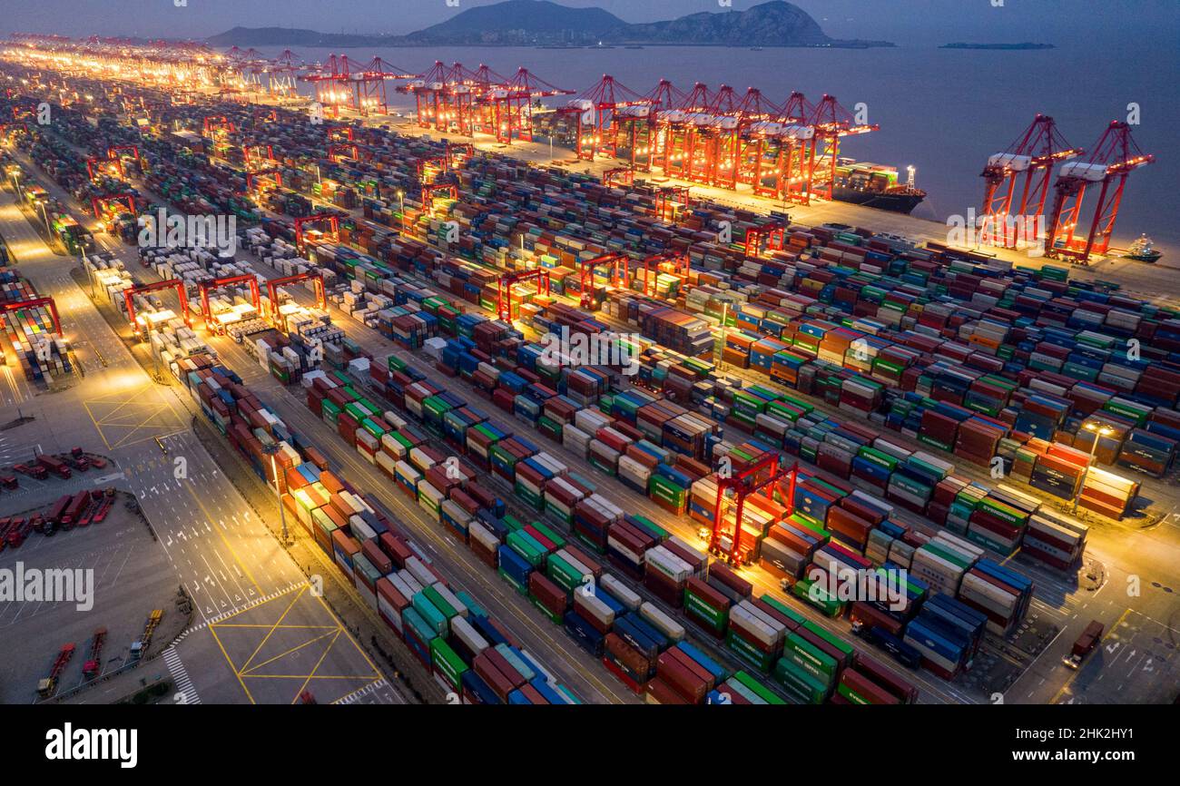 SHANGHAI, CHINA - FEBRUARY 2, 2022 - An aerial photo taken on February ...