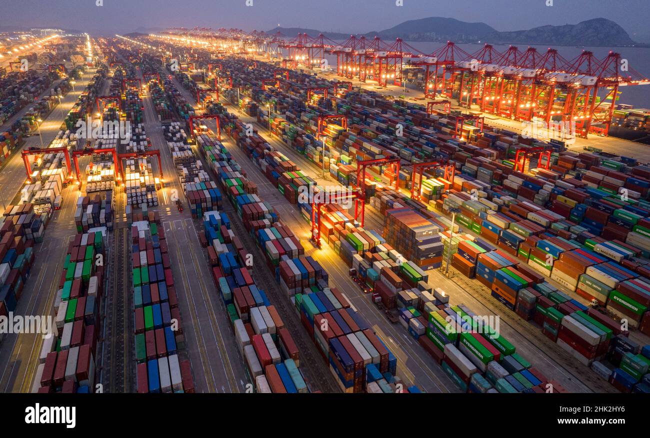 SHANGHAI, CHINA - FEBRUARY 2, 2022 - An aerial photo taken on February ...