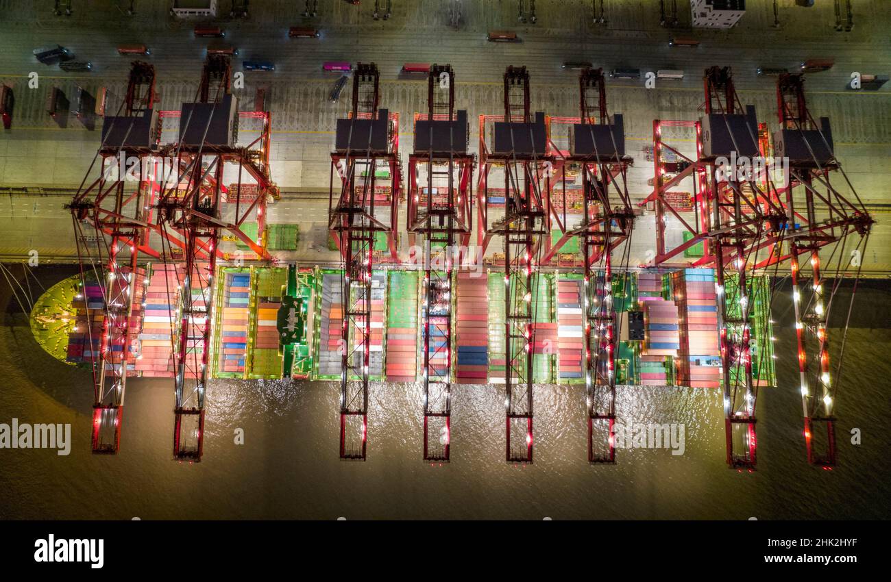 SHANGHAI, CHINA - FEBRUARY 2, 2022 - An aerial photo taken on February ...