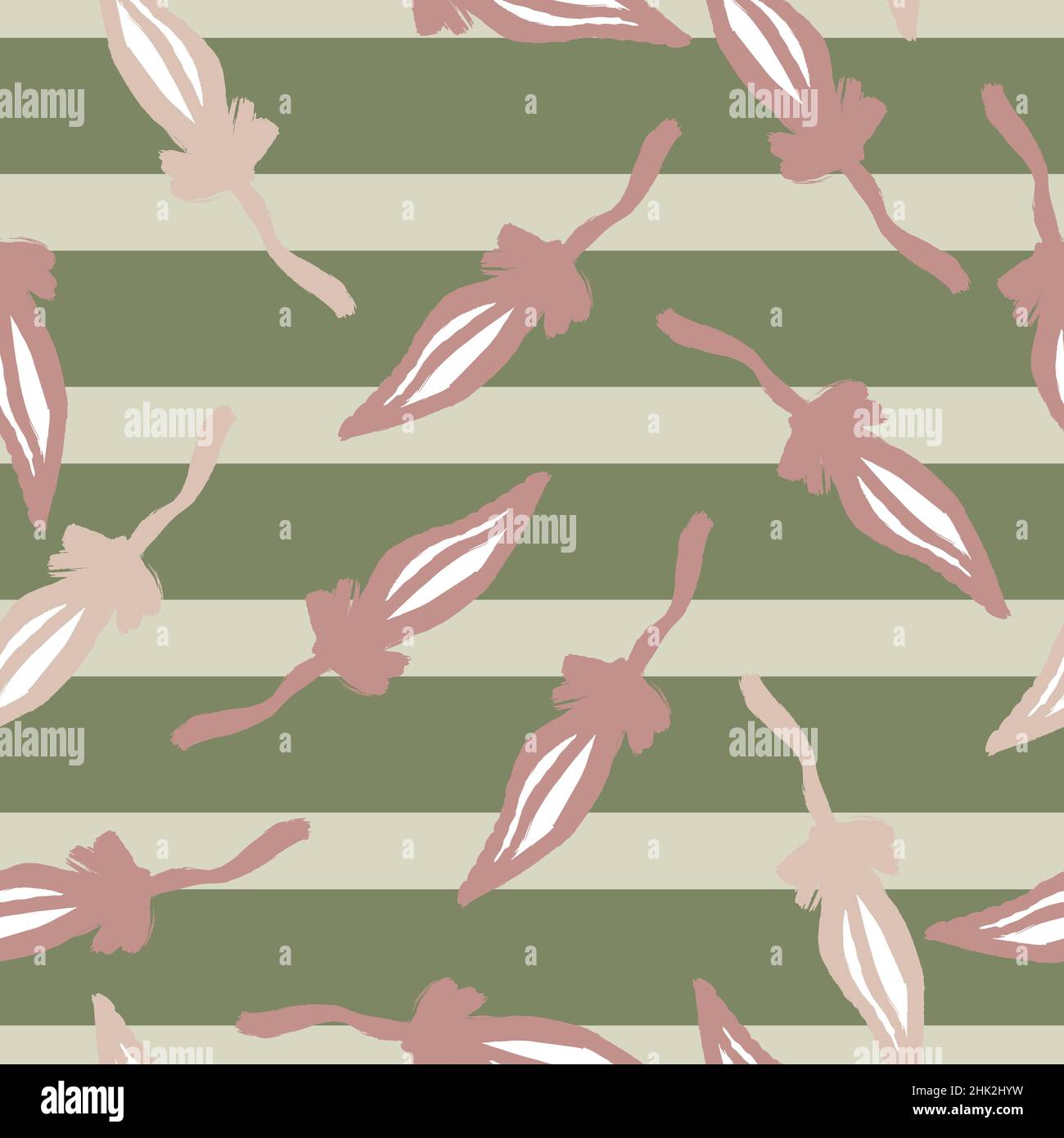 Pale pink leaf contoured silhouettes seamless pattern. Pale tones ...