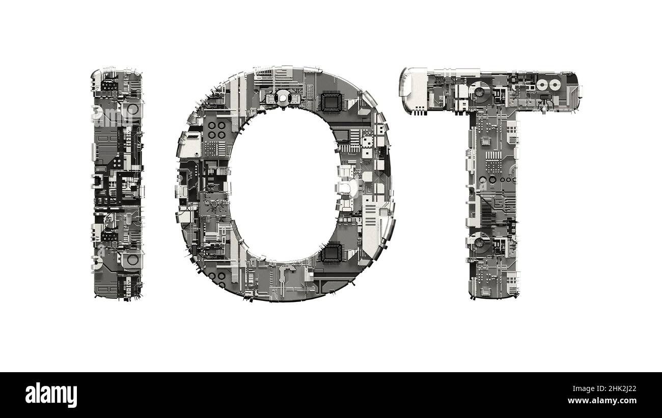 Iot text technogenic metal scrap hi-res stock photography and images ...