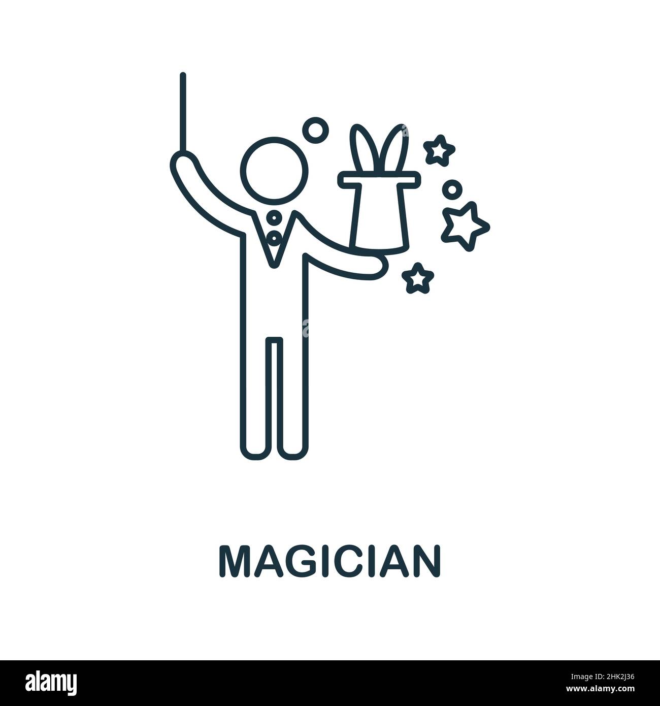 Magician icon. Line element from party icon collection. Linear Magician ...