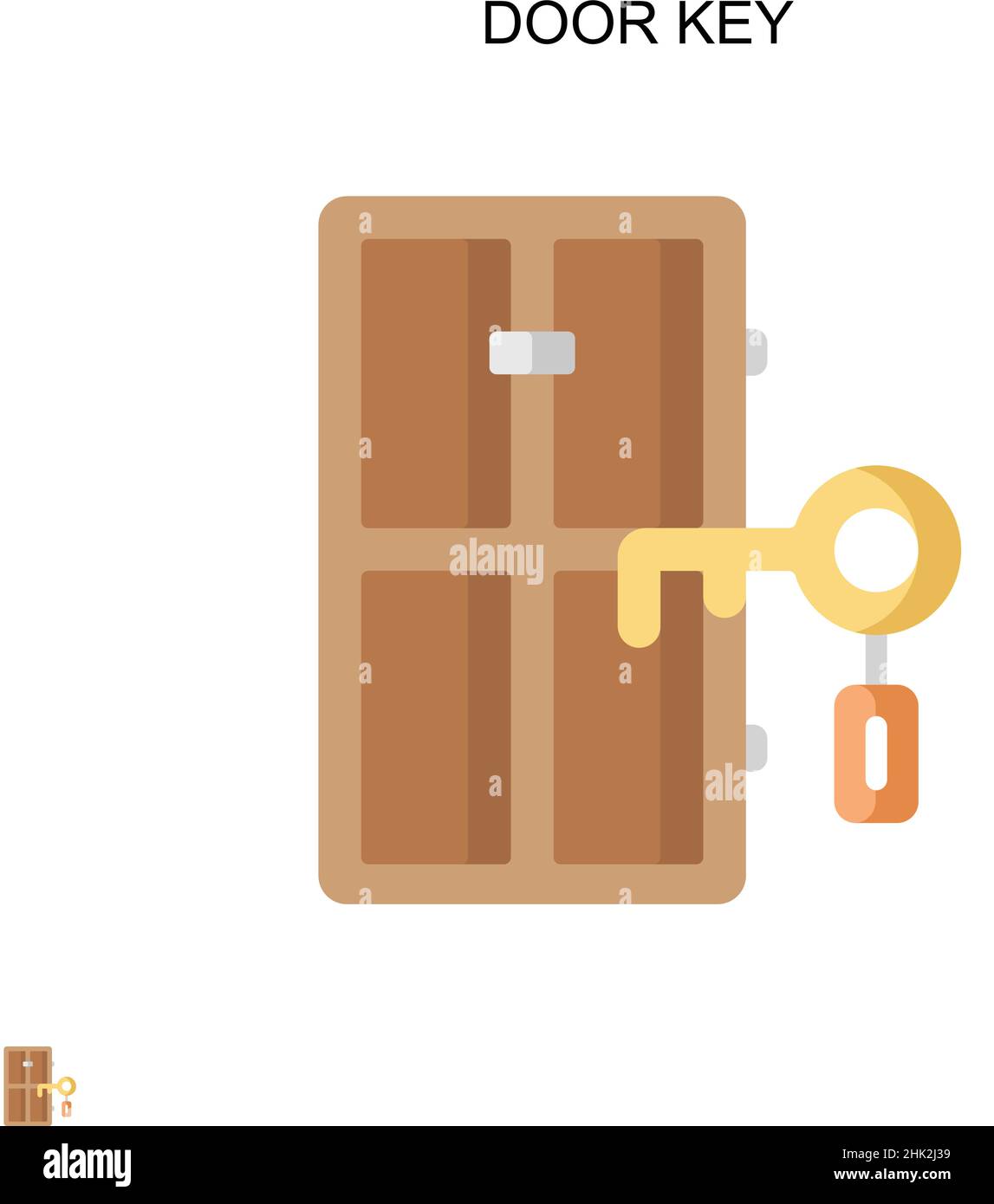 Door key Simple vector icon. Illustration symbol design template for ...