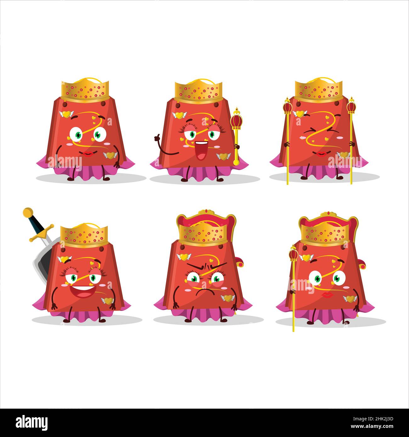 Queen and her magic clothes cartoon of red love bag wearing tiara ...