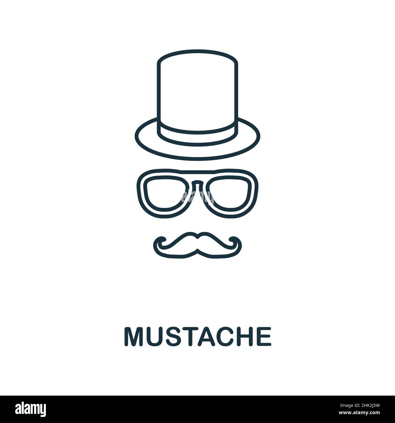 Mustache icon. Line element from party icon collection. Linear Mustache ...