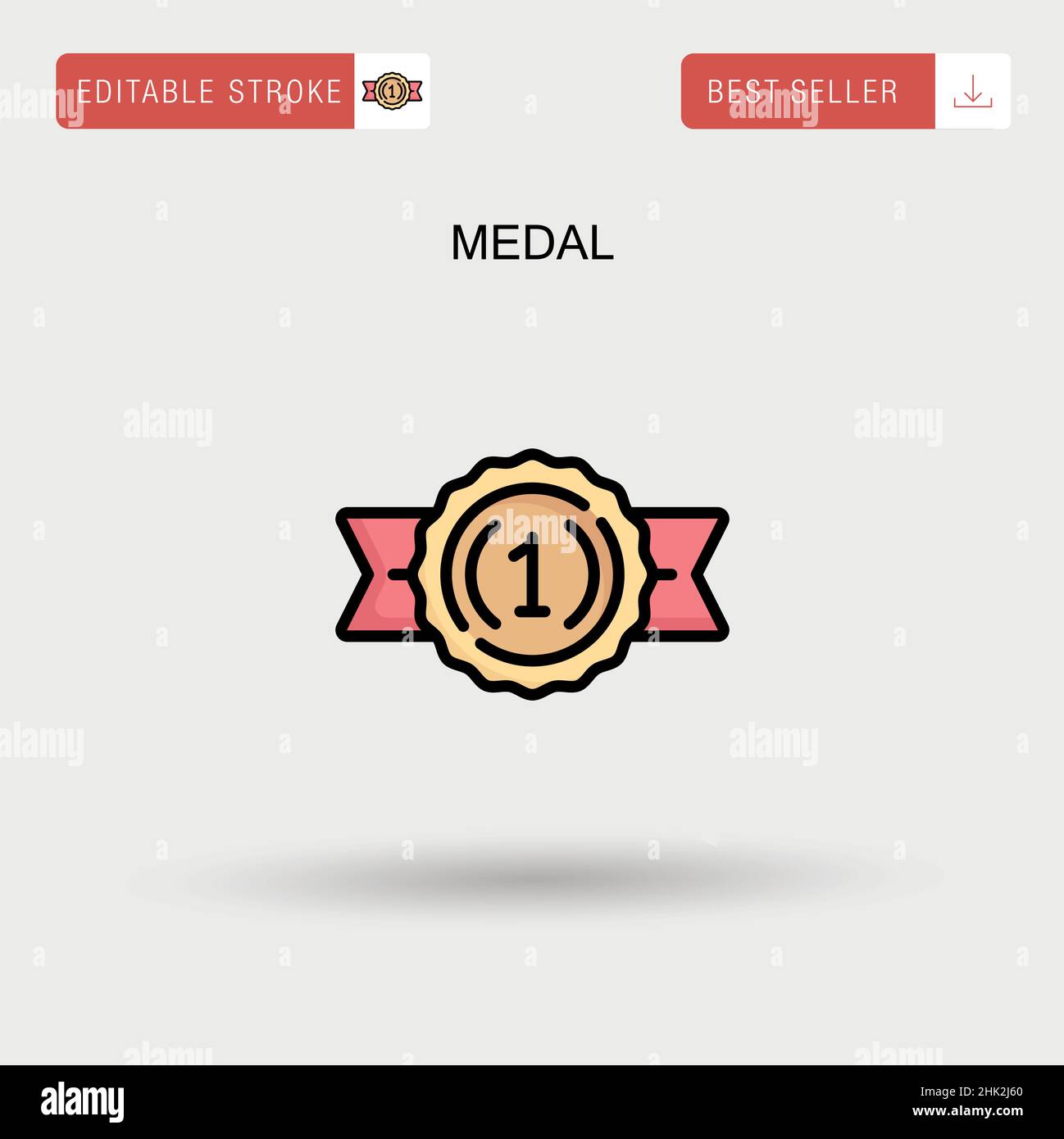 Medal Simple vector icon Stock Vector Image & Art - Alamy