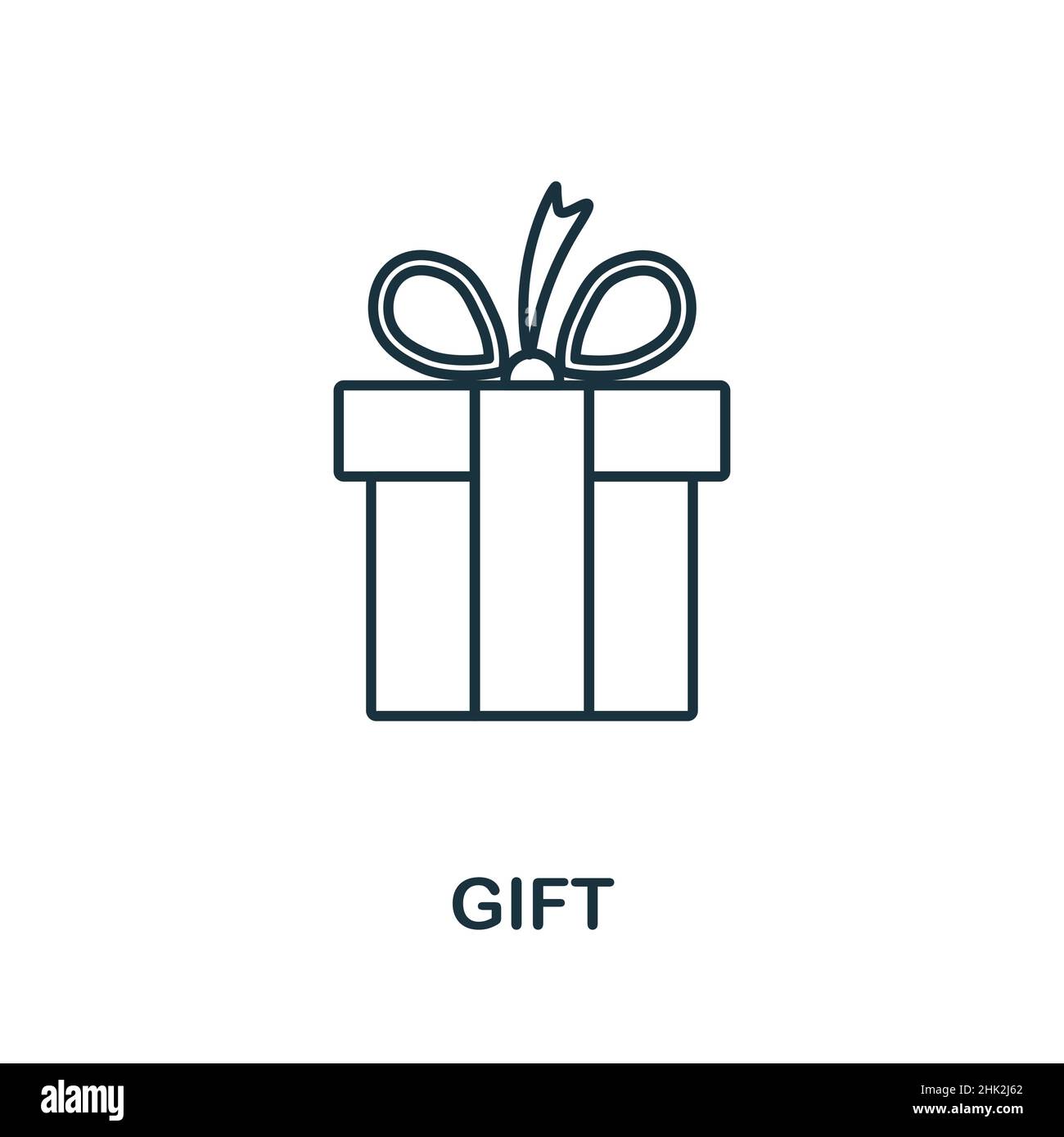 Gift icon. Line element from party icon collection. Linear Gift icon ...