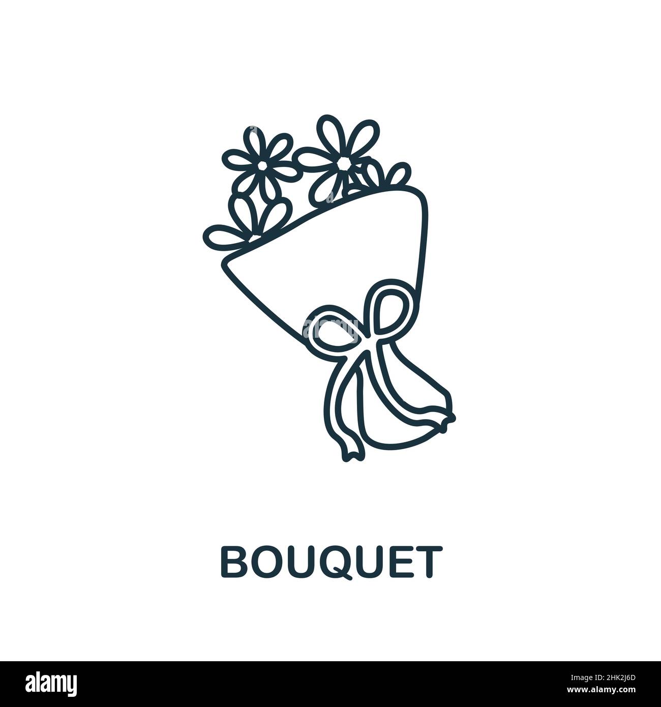 Bouquet icon. Line element from party icon collection. Linear Bouquet ...