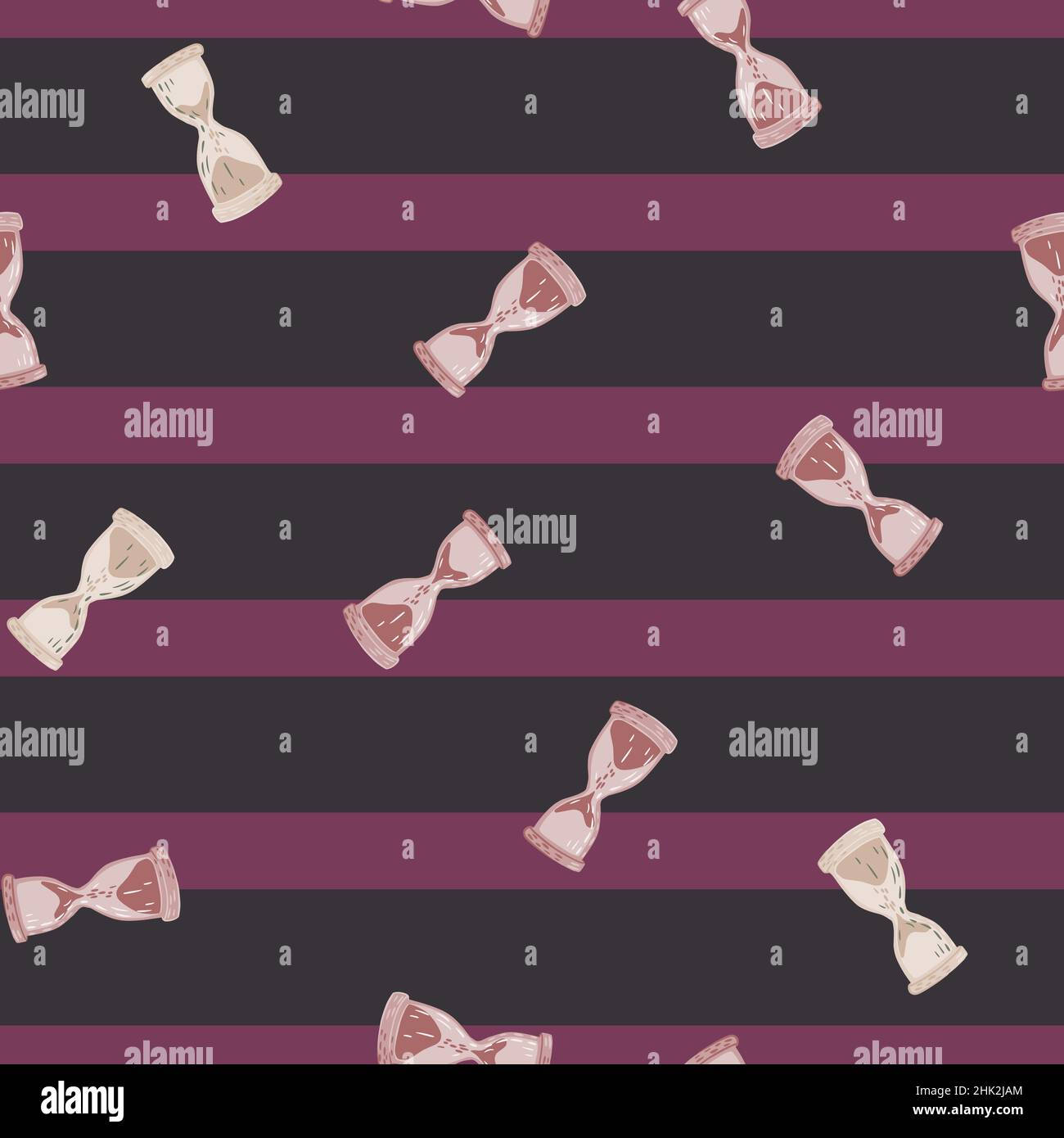 Seamless vintage pattern with random hourglass silhouettes. Purple ...