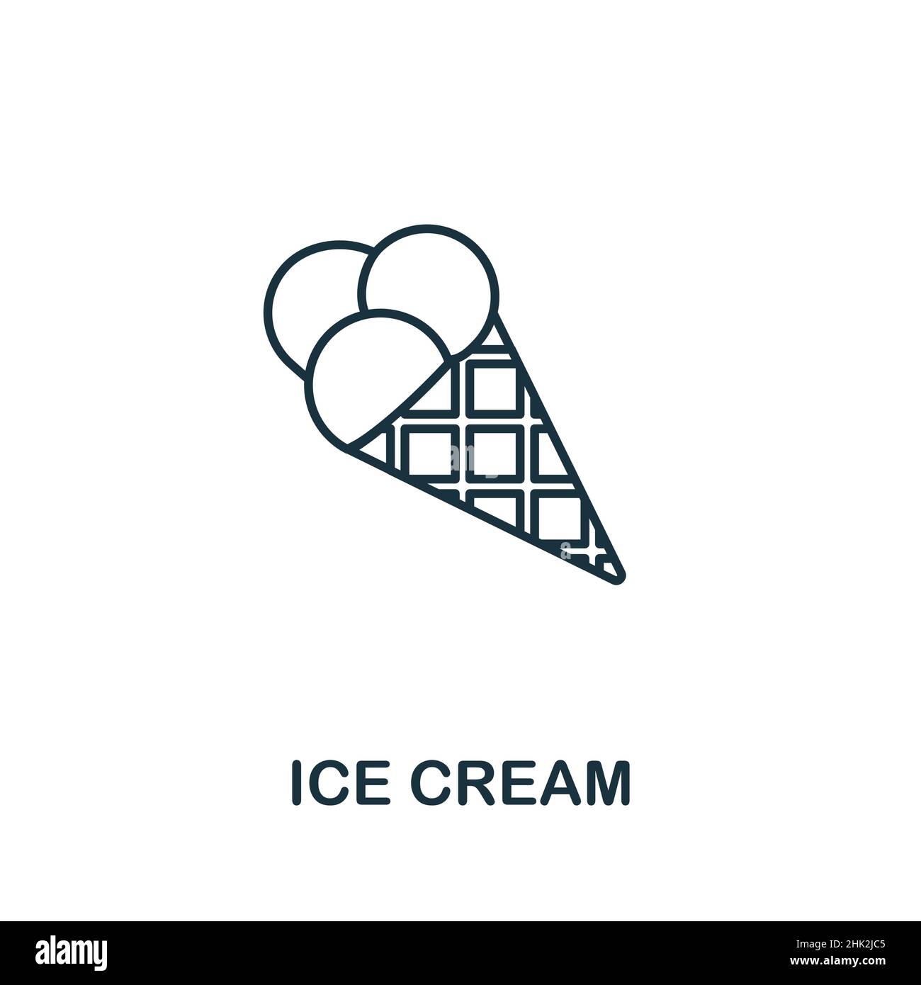 Ice Cream icon. Line element from party icon collection. Linear Ice ...