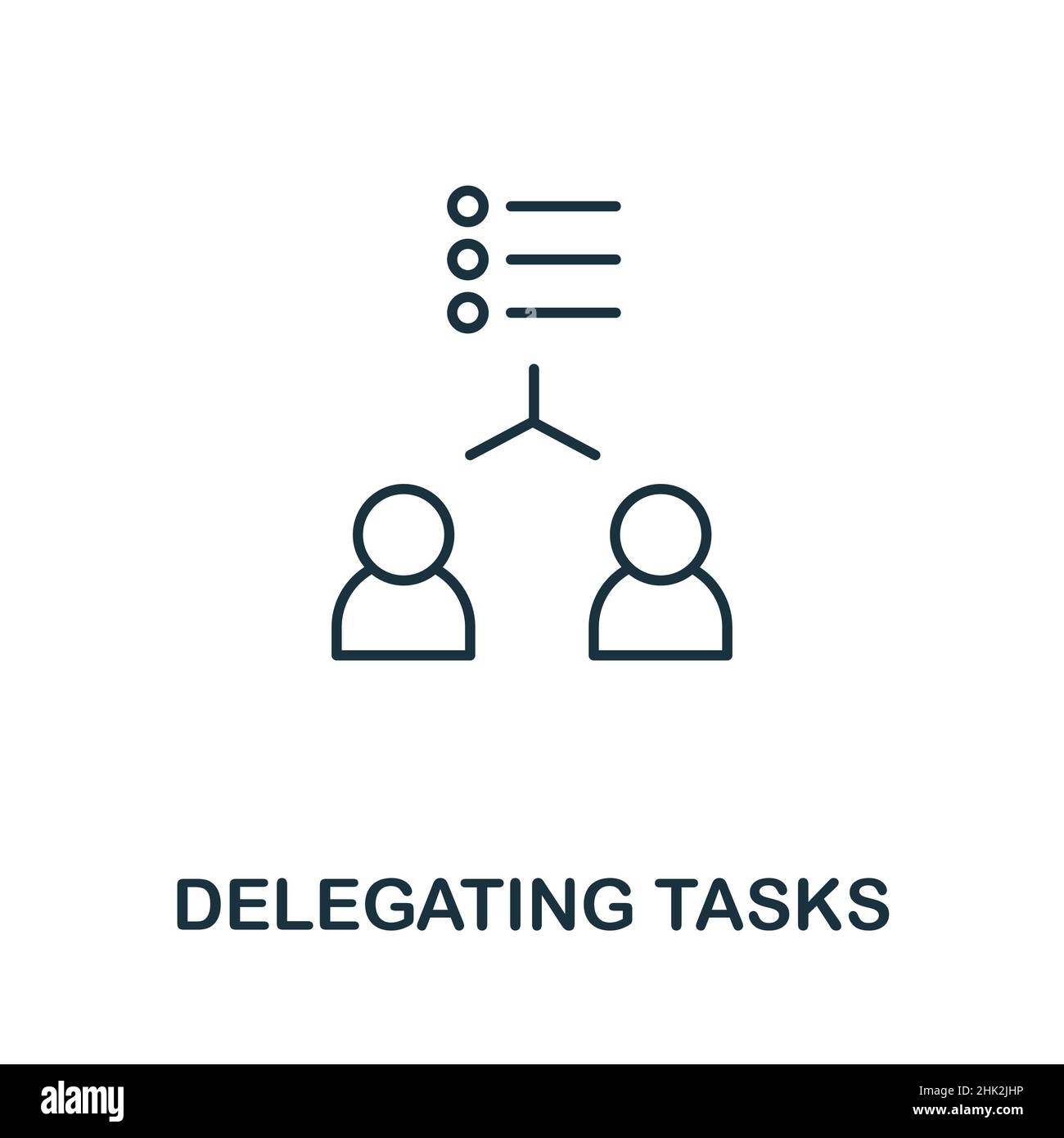 Delegating Tasks icon. Line element from production management collection. Linear Delegating ...