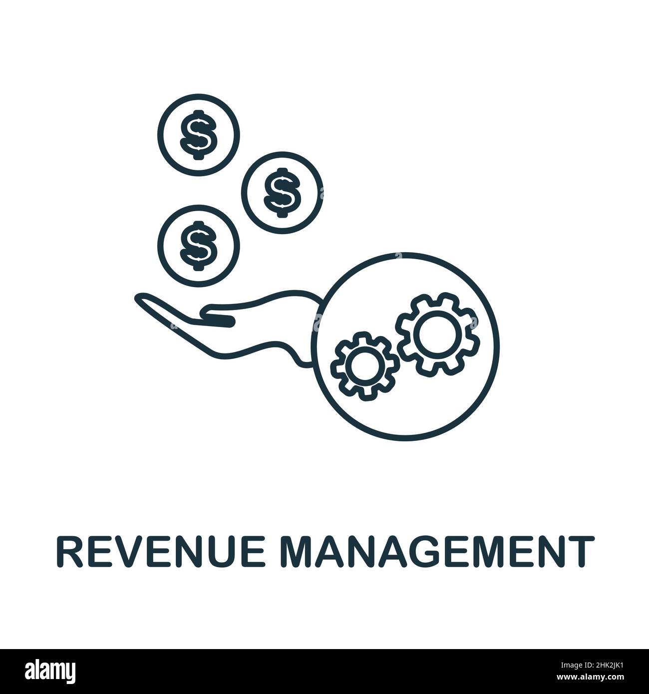 Revenue Management icon. Line element from production management collection. Linear Revenue ...