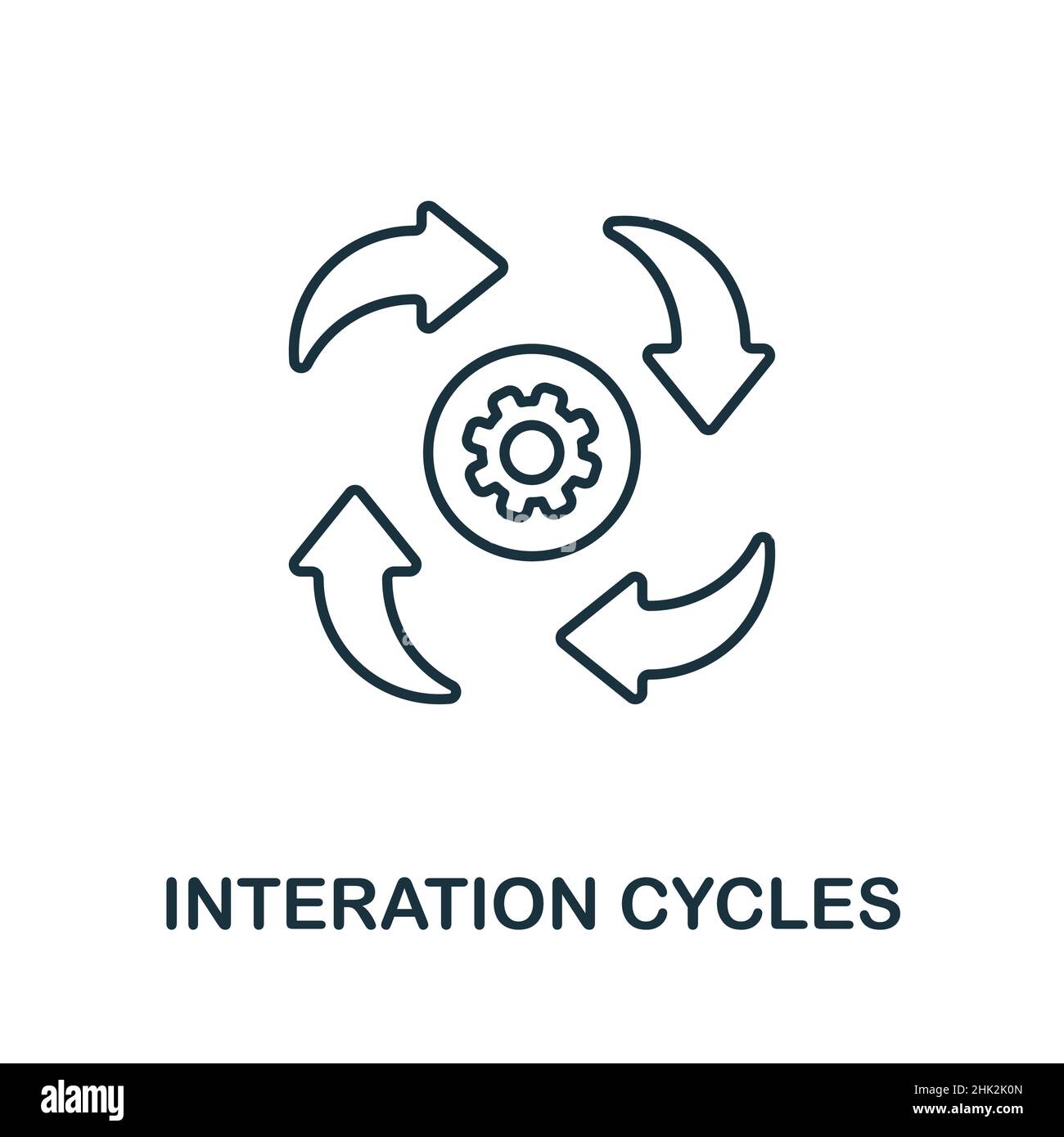 Interation Cycles icon. Line element from production management ...