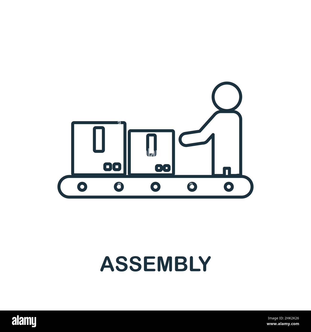 Assembly icon. Line element from production management collection ...
