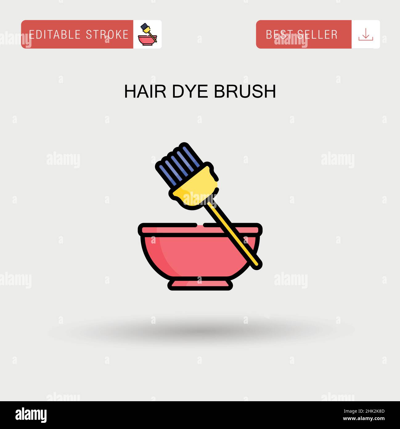 Black brush coloring hair Stock Vector Images - Alamy