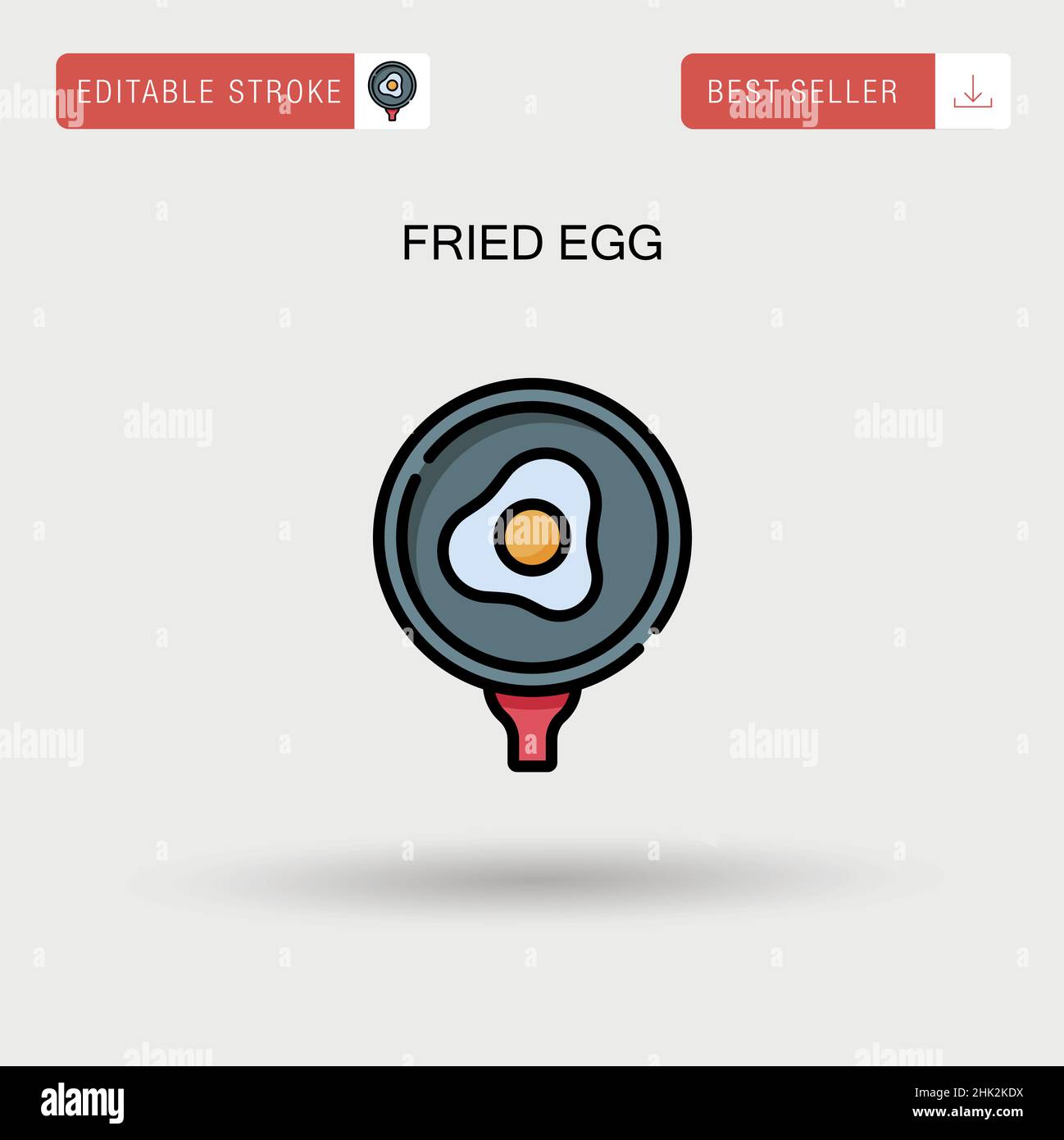 Fried egg Simple vector icon Stock Vector Image & Art - Alamy