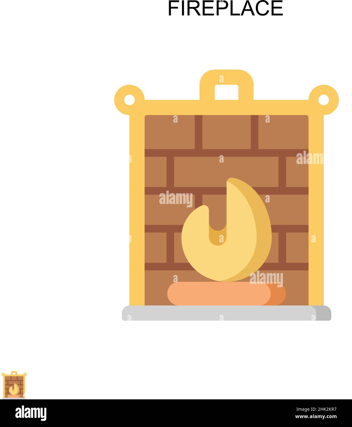 Fireplace Simple vector icon. Illustration symbol design template for ...