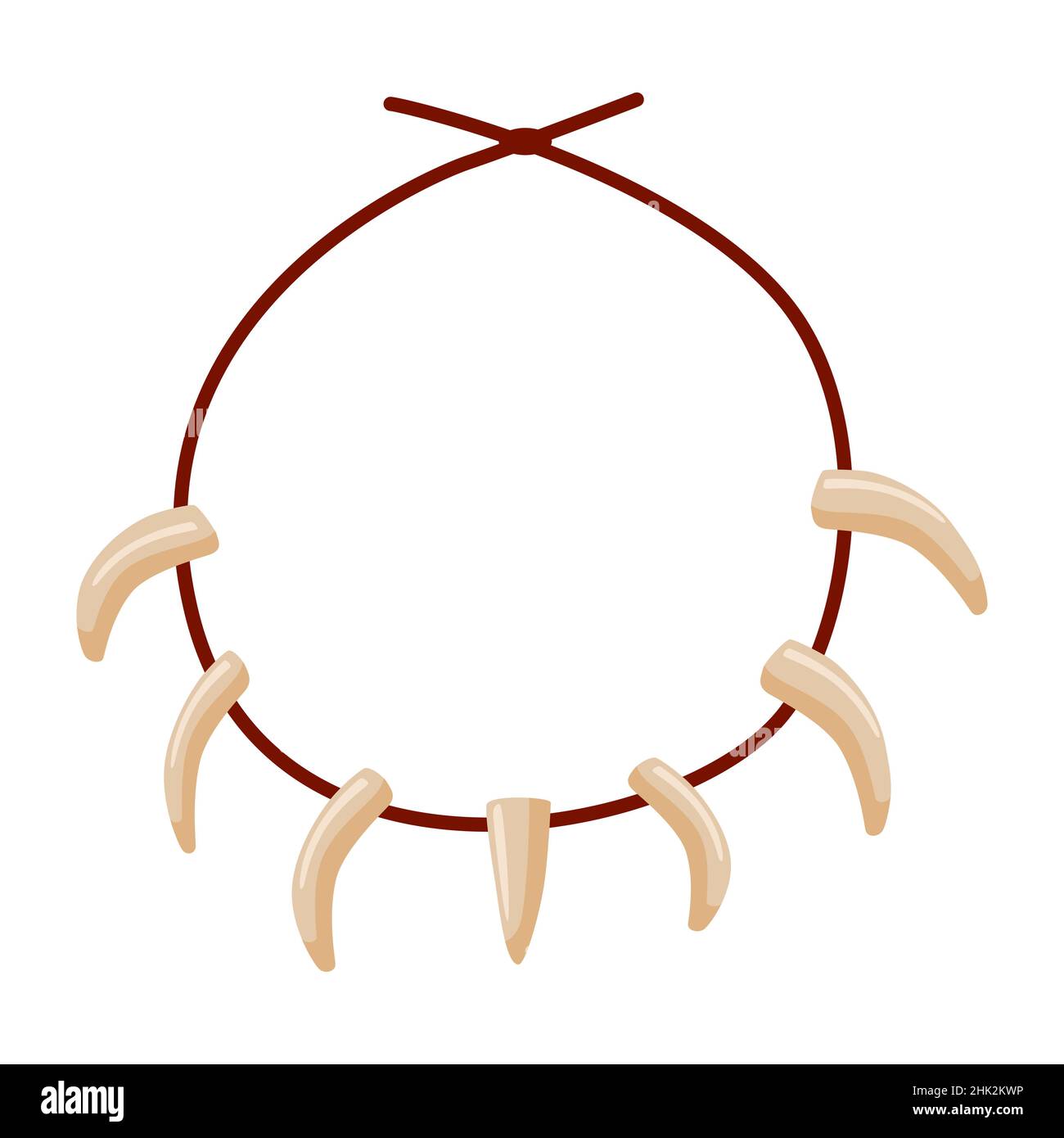 Necklace of bones isolated on white background. Necklace in flat style ...