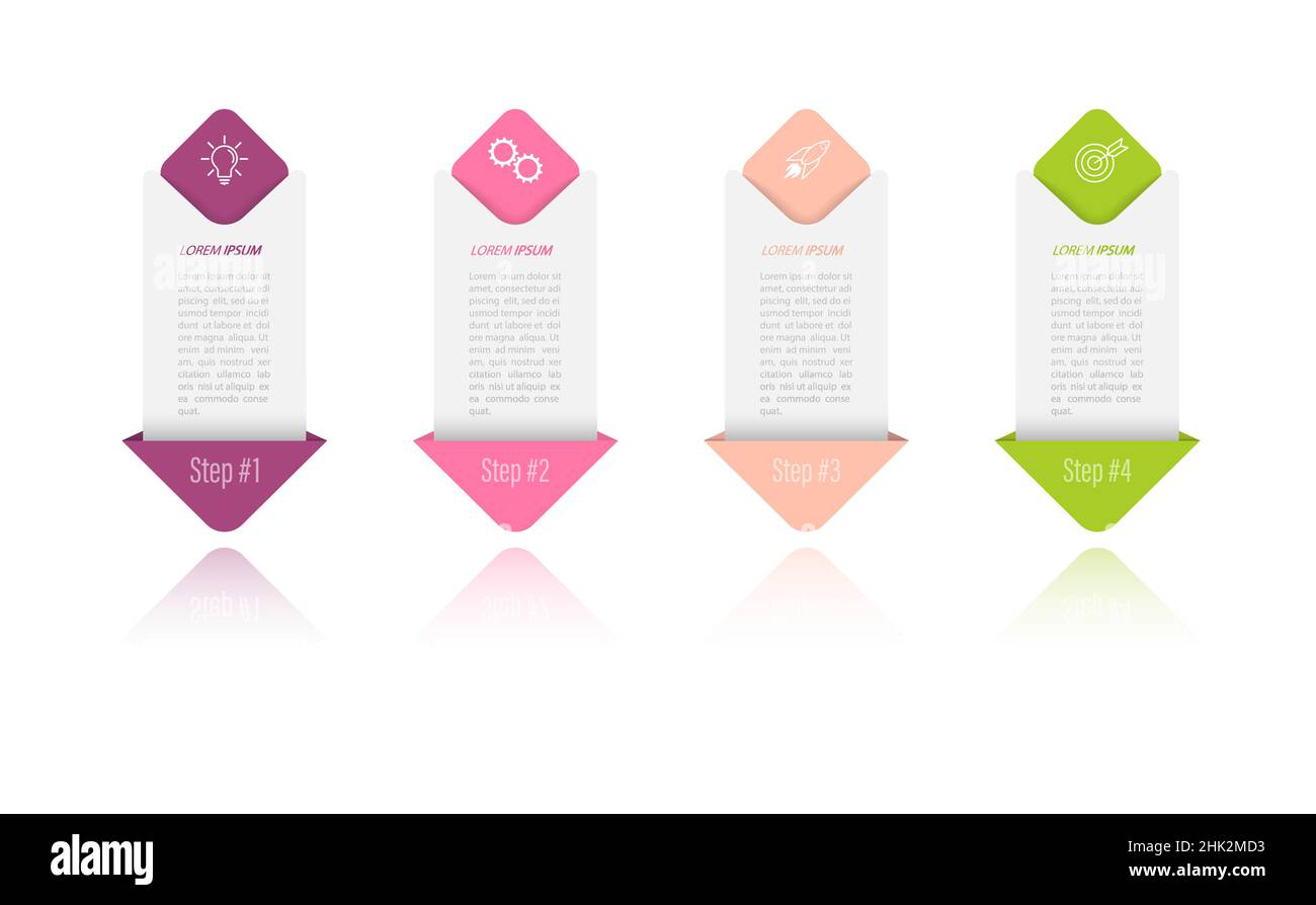 4 stages of development, improvement or training. Infographics with ...