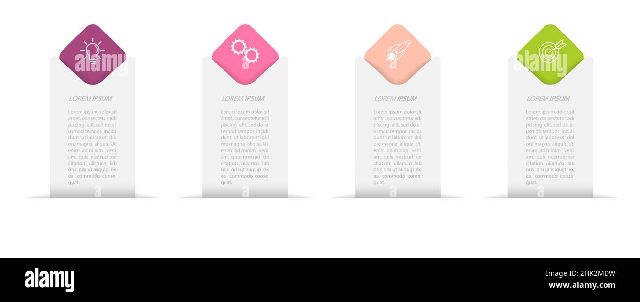4 stages of development, improvement or training. Infographics with ...