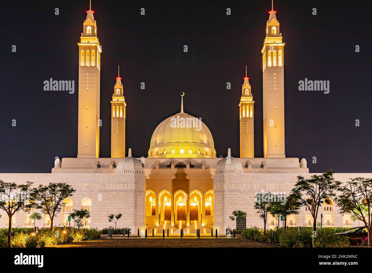 Middle East, Arabian Peninsula, Oman, Ad Dakhiliyah, Nizwa. Night view ...