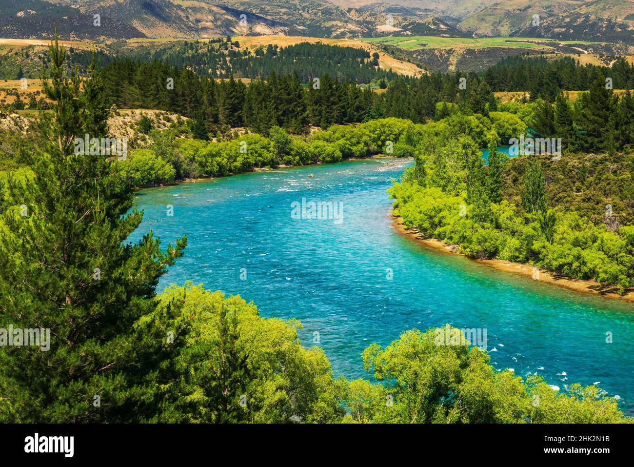 The Clutha River, Central Otago, South Island, New Zealand Stock Photo ...