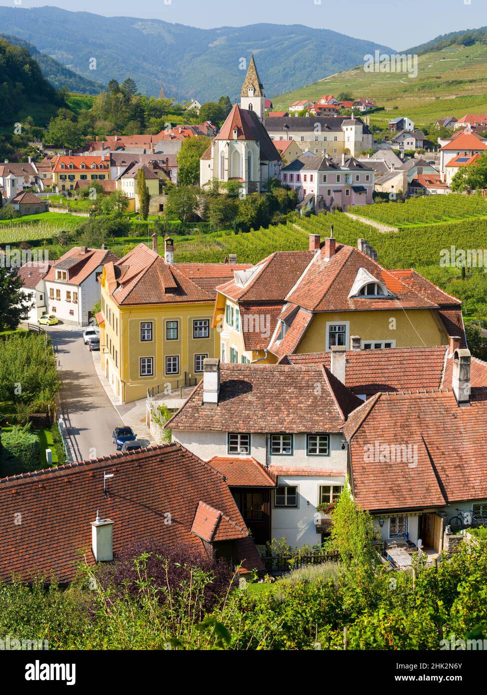 Historic village Spitz located in wine-growing area, UNESCO World ...