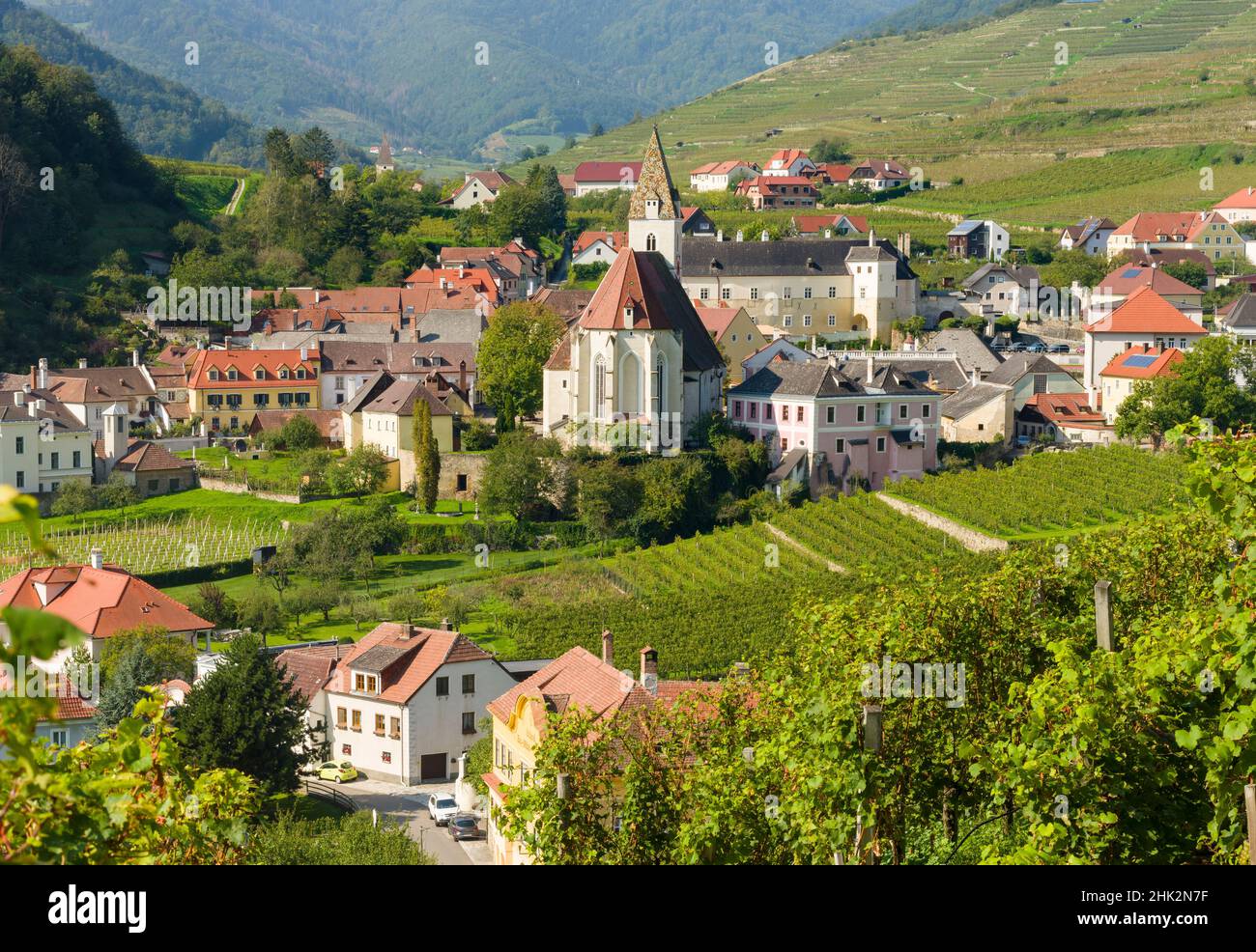 Historic village Spitz located in wine-growing area, UNESCO World ...