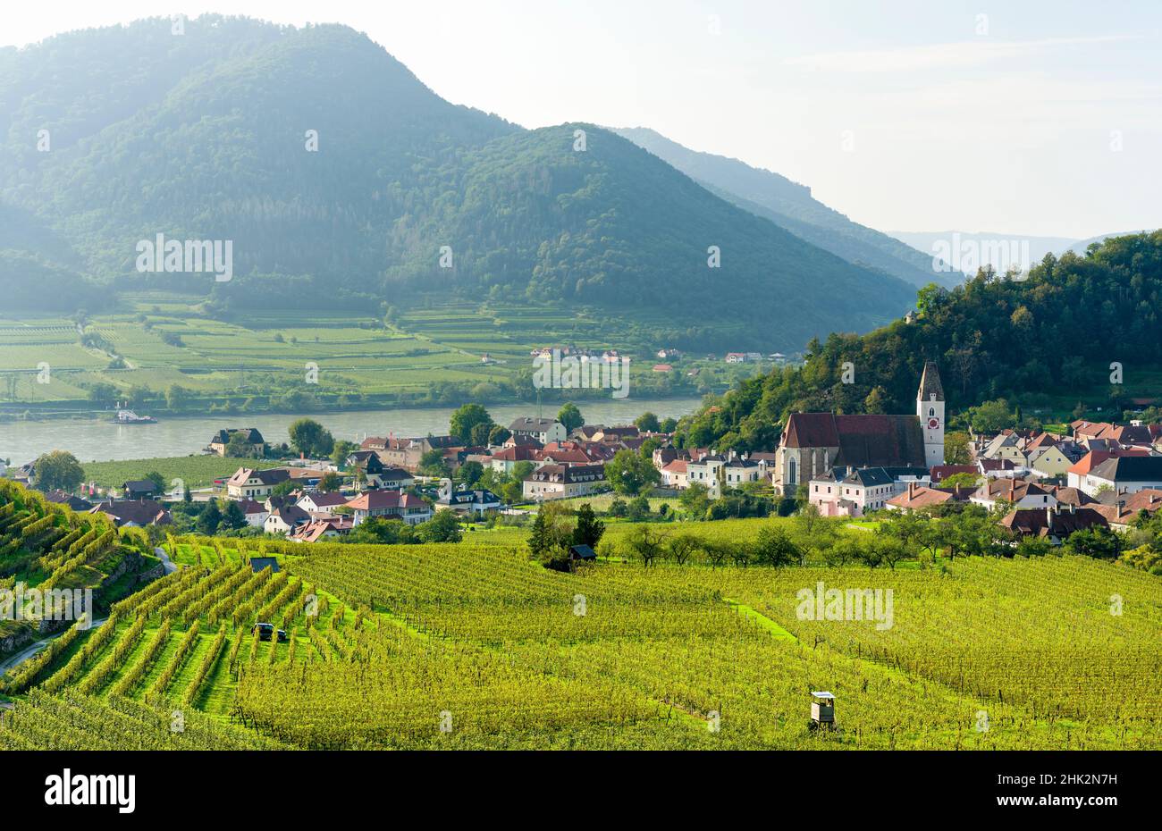 Historic village Spitz located in wine-growing area, UNESCO World ...