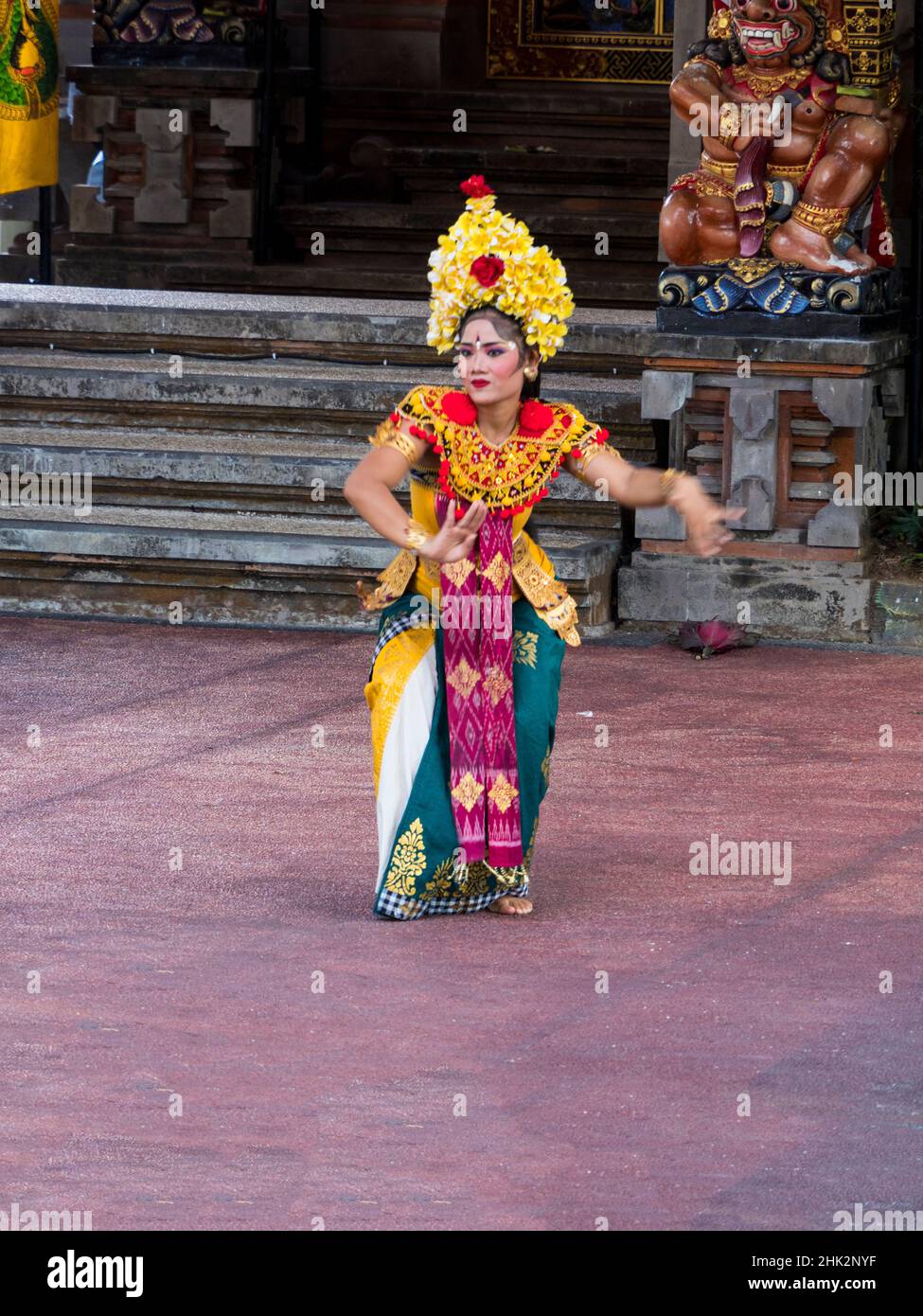 Indonesia, Bali, Ubud. Traditional Balinese Legong dancers performing ...