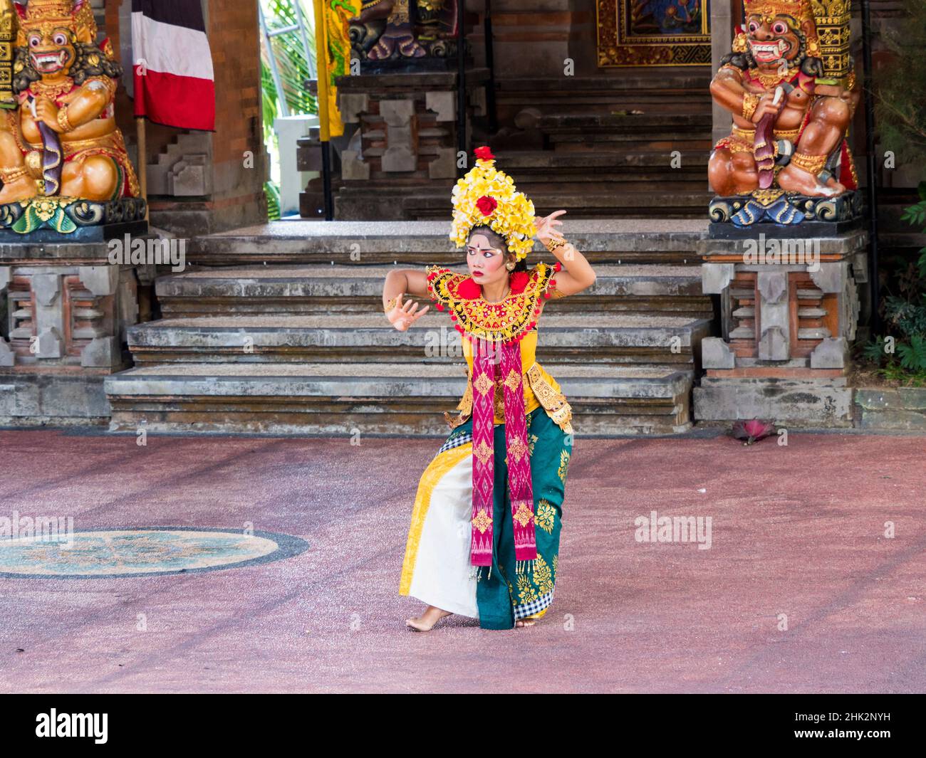 Indonesia, Bali, Ubud. Traditional Balinese Legong dancers performing ...