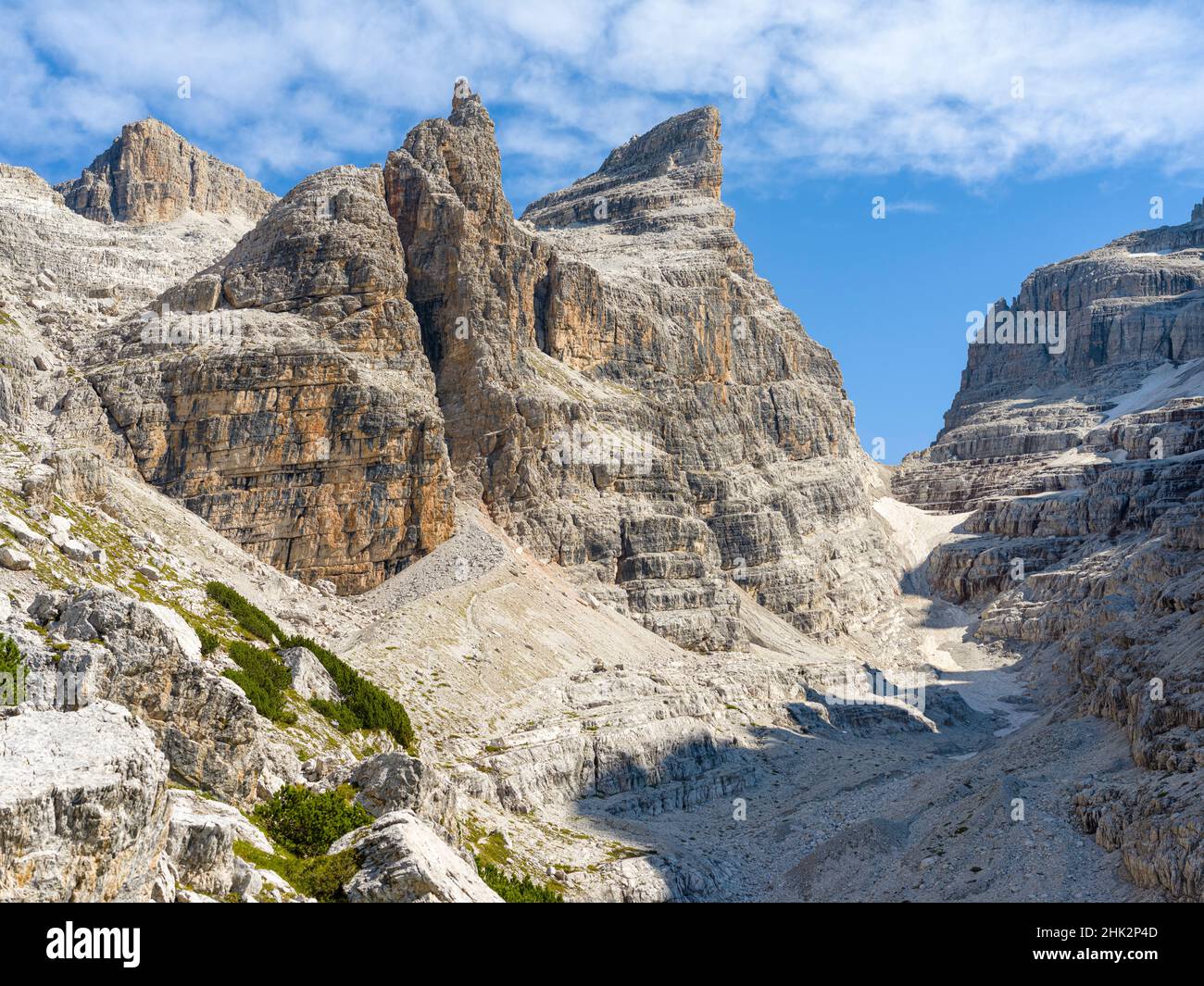 Bocca del Tuckett and Cima Sella. The Brenta Dolomites, UNESCO World ...