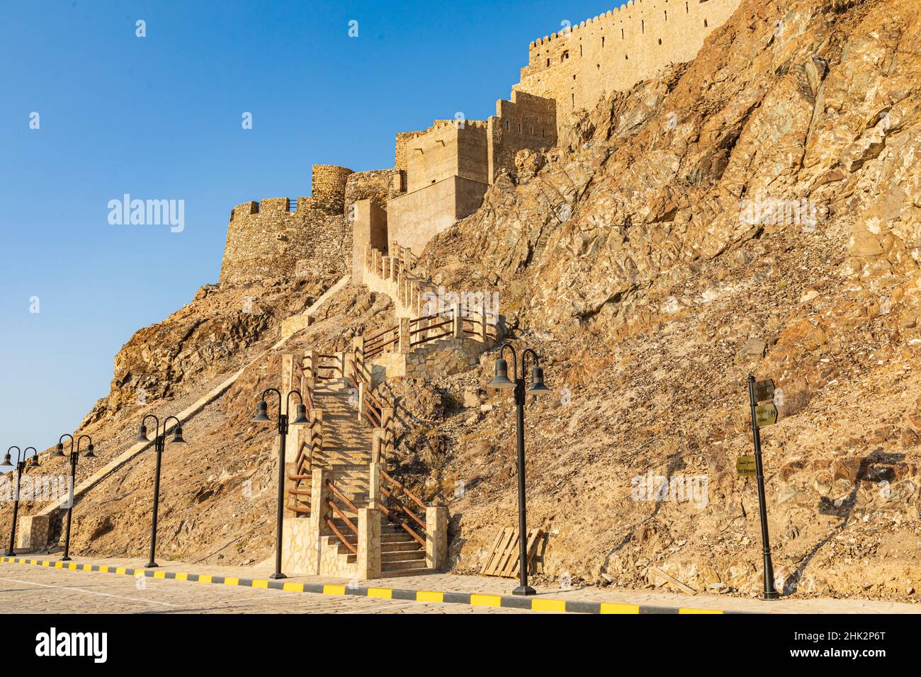 Middle East, Arabian Peninsula, Oman, Muscat, Muttrah. Stairs leading ...