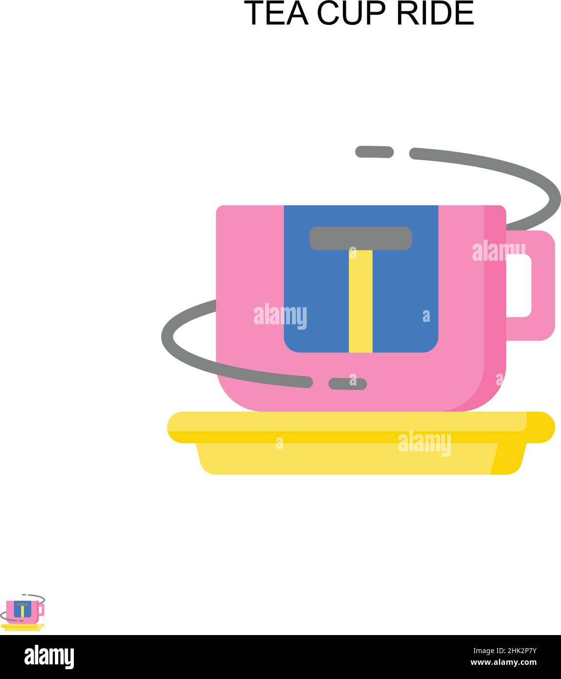 Tea cup ride Simple vector icon. Illustration symbol design template ...