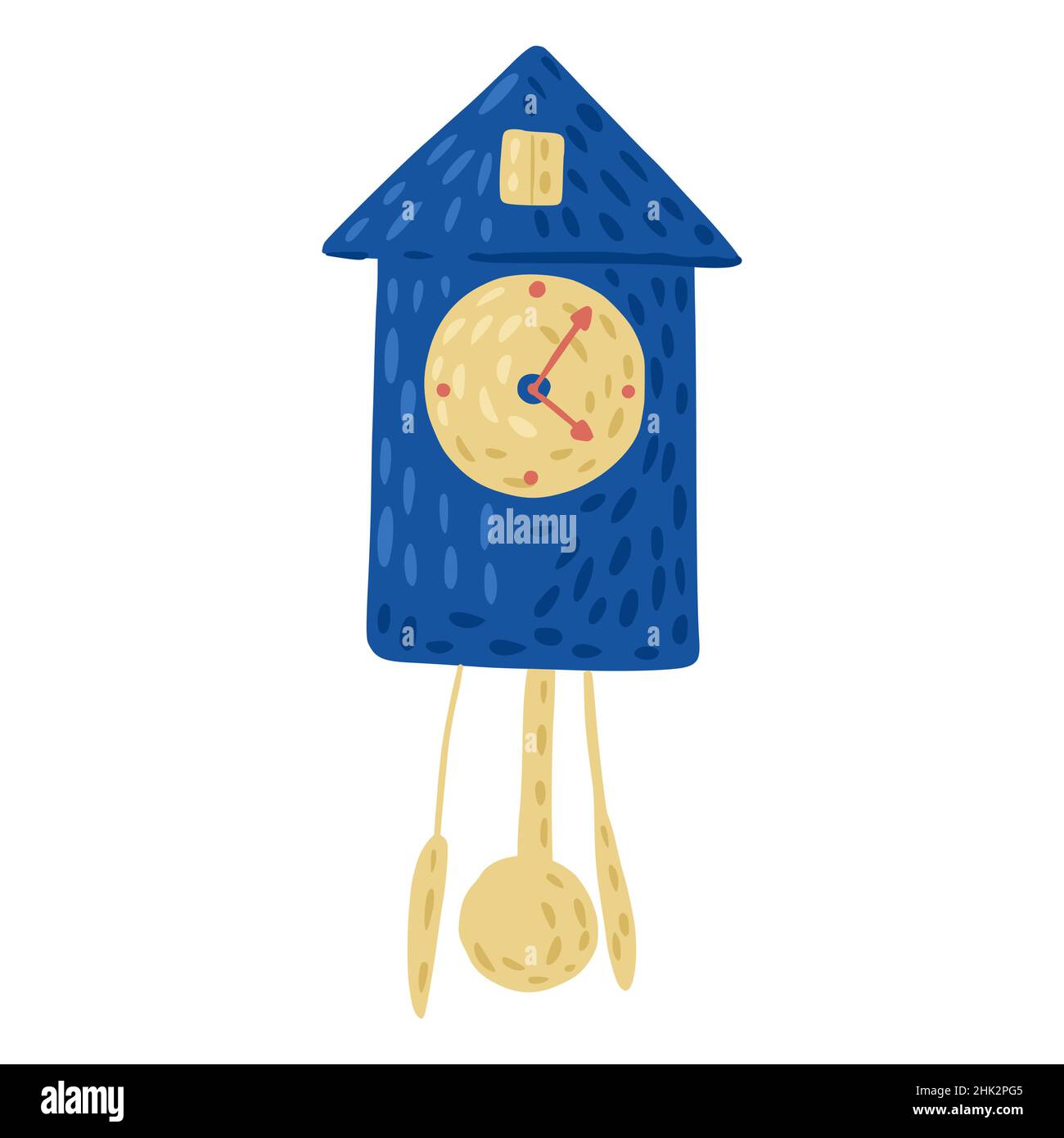 Watches wooden cuckoo house isolated on white background. Abstract ...