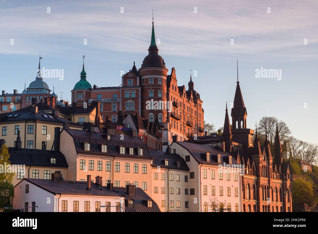 Sweden, Stockholm, view towards Sodermalm neighborhood, sunset ...