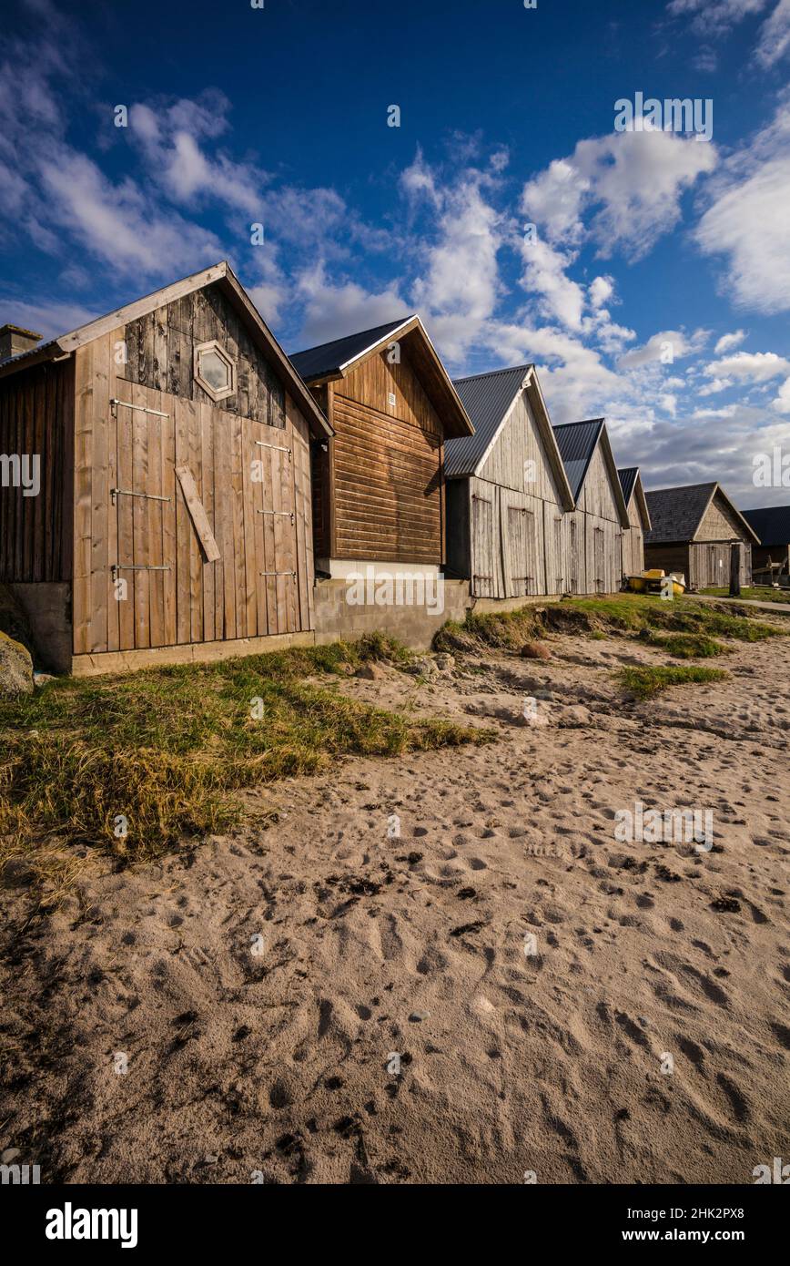 Sweden, Gotland Island, Djupvik, fishing shacks Stock Photo - Alamy