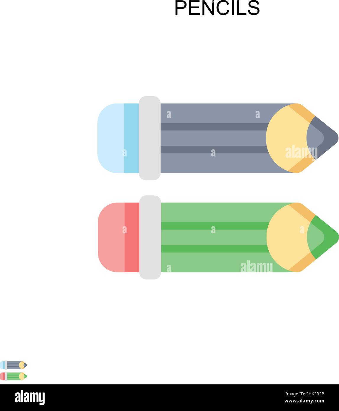 Pencils Simple vector icon. Illustration symbol design template for web ...