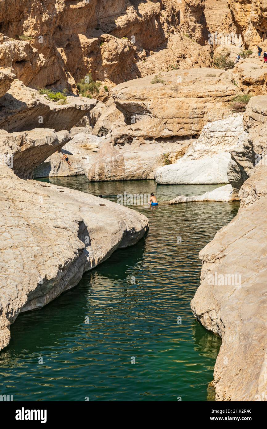 Middle East, Arabian Peninsula, Oman, Al Batinah South. The swimming ...
